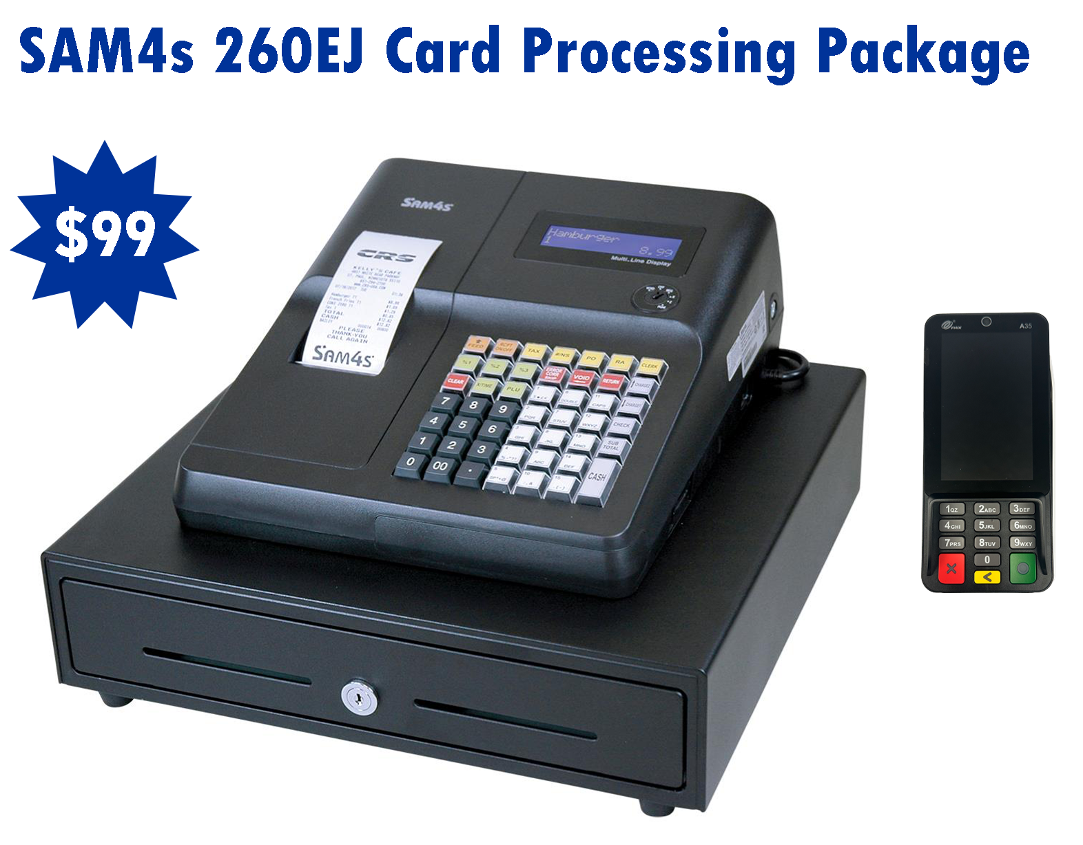 SAM4s ER-260EJ with integrated Credit Card Terminal Bundle