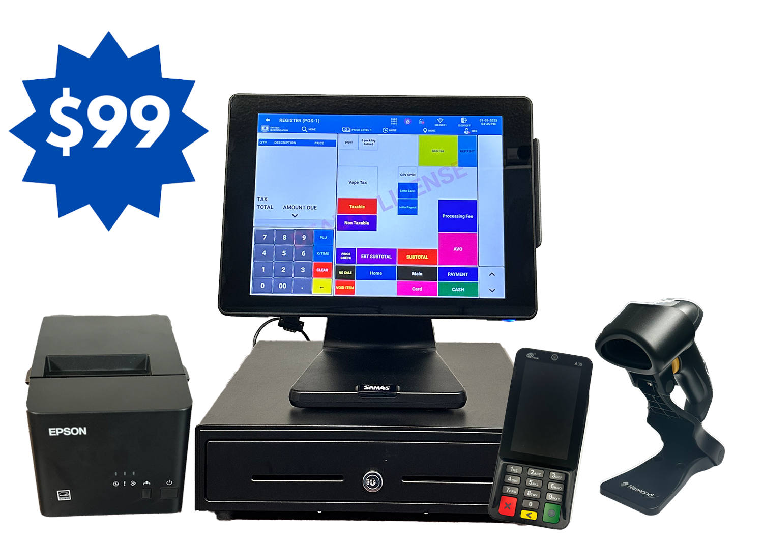 SAM4s Retail POS Bundle with Dual Pricing Merchant Services Program