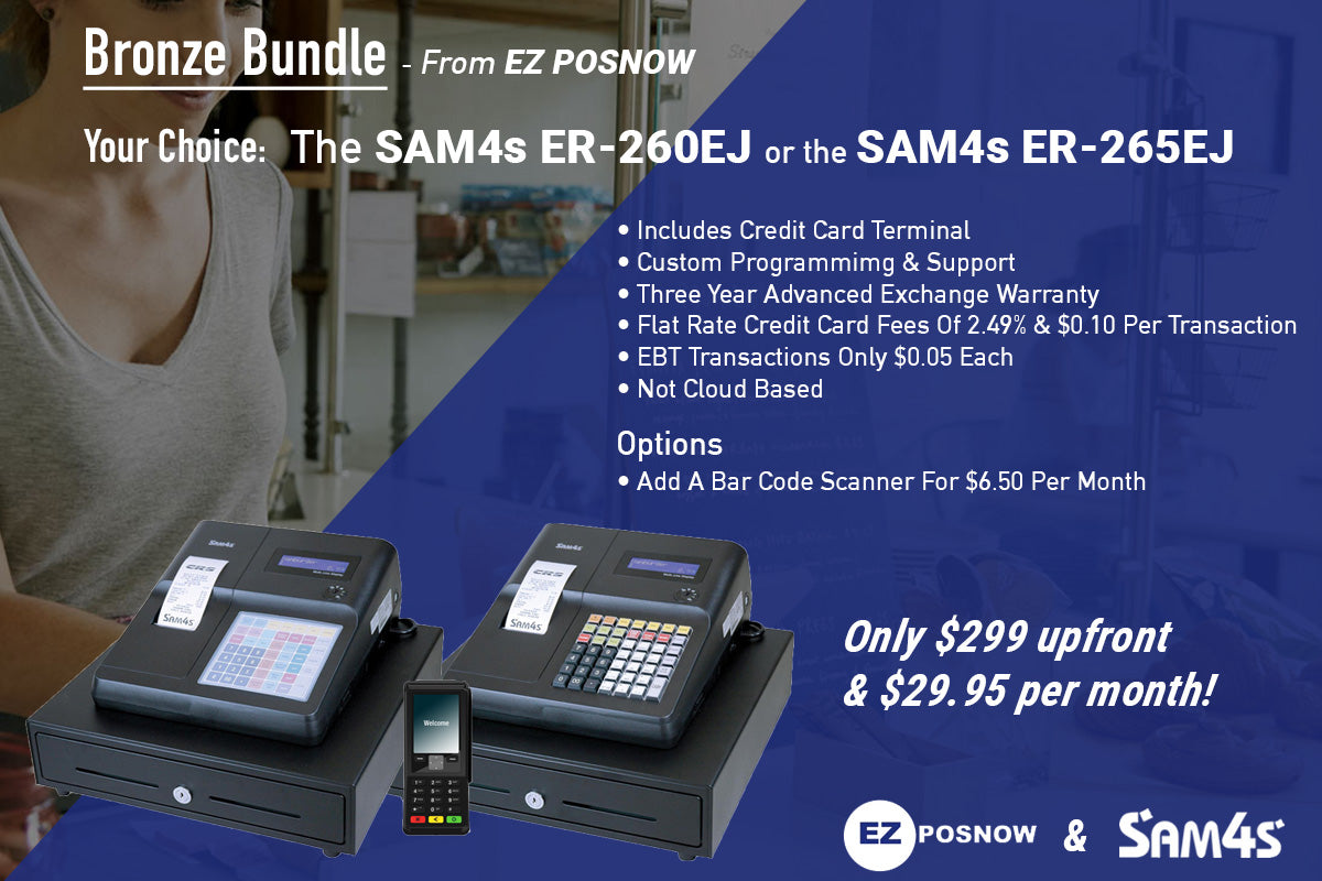 SAM4s Cash Registers Bundled with Credit Card Terminals